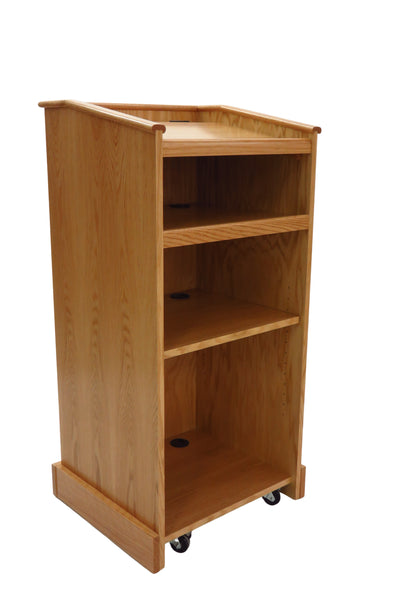 Oak Graduate Lectern with Wheels by Executive Wood – PodiumStop