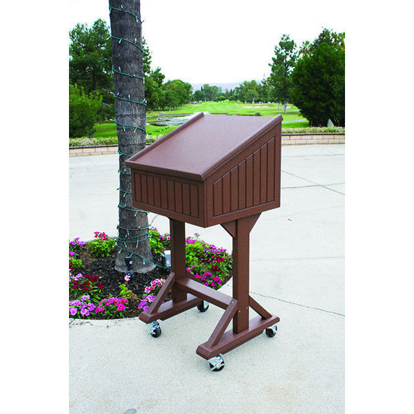 Director's Outdoor Podium Half Size Rolling with Storage – PodiumStop