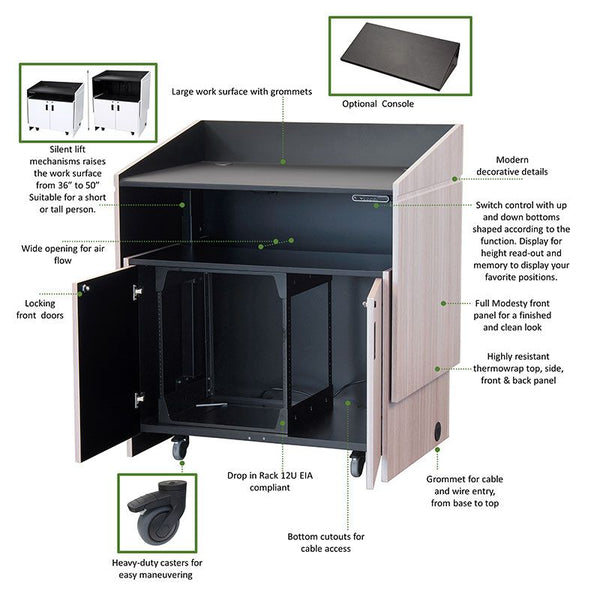Large Electric Lift Classroom Podium ON SALE - AVFI PDYZ35 – PodiumStop